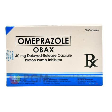 Omeprazole 40mg Capsule Obax Philippine Generic Medicines