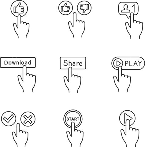 App Buttons Linear Icons Set Concept Stroke Logo Vector Concept Stroke Logo Png And Vector