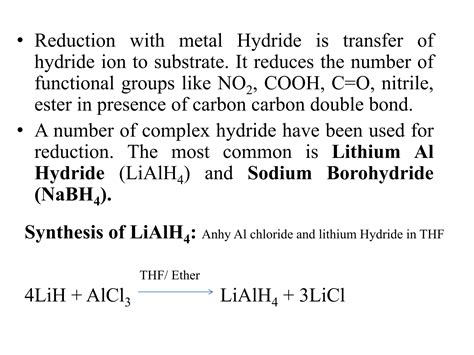 Reduction With Metal Hydride Pci Syllabus Organic Heterocyclic