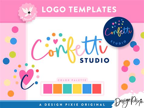 Confetti Logo Template Bright Editable Logo Design In Canva Design