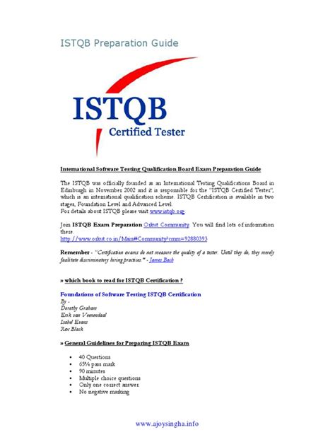 Istqb Preparation Guide Pdf International Software Testing