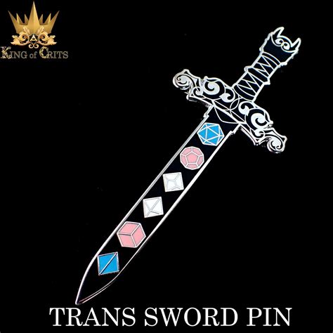 Trans Dice Sword Pin