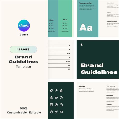 Canva Brand Guidelines Template Customisable Canva Template 12 Page