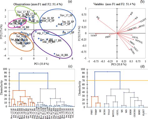 Principal Component Analysis Pca—plot Of Scores A E Loadings B