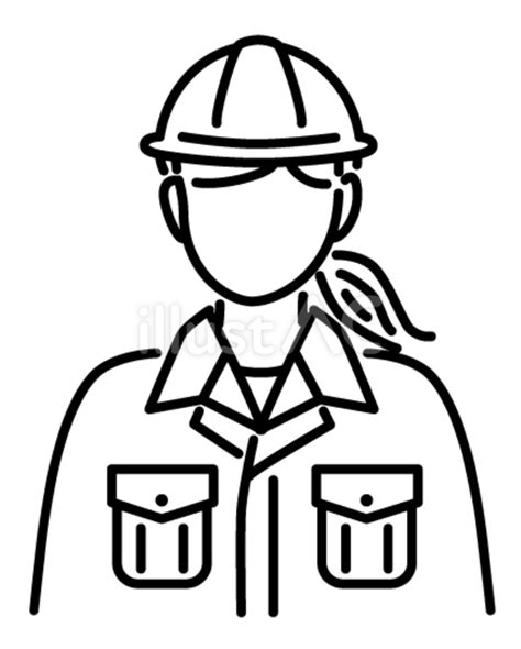 作業着を着た工事作業員や建設会社の女性イラスト No 25102674｜無料イラスト・フリー素材なら「イラストac」