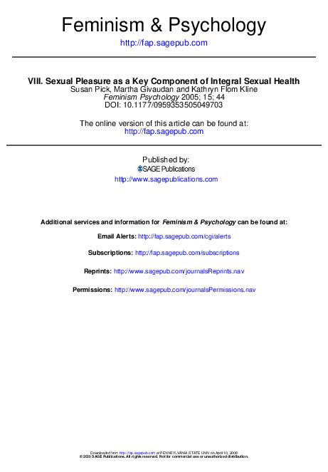 Pdf Viii Sexual Pleasure As A Key Component Of Integral Sexual Health