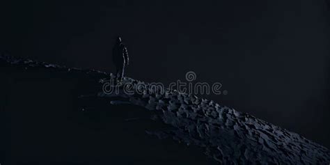 Embrace Minimalism Surrealism Walk On The Moon Stock Illustration