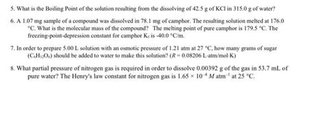 Solved What Is The Boiling Point Of The Solution Chegg