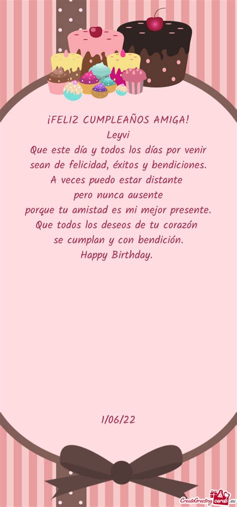 FELIZ CUMPLEAÑOS AMIGA Free cards