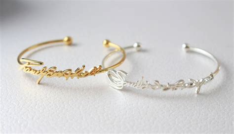 Handwriting Jewelry Adjustable Signature Bangle Handwriting