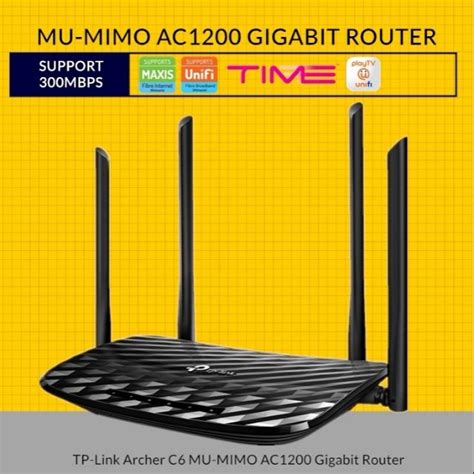 Archer C MU MIMO Wave Gigabit AC Wireless WiFi Router UNIFI Turbo AC U Shopee Malaysia