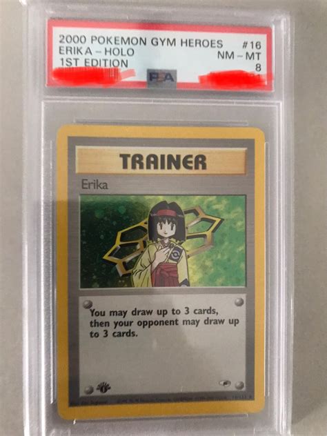 Erika Pokemon 151 Vileplume Gx Waifu Vintage Psa Slab Gym Heroes Tag