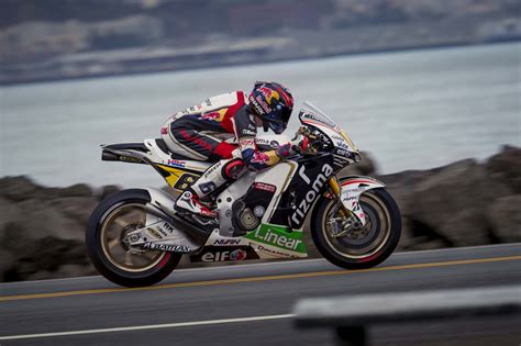 LCR Honda S Stefan Bradl Rides Thru San Francisco Asphalt Rubber