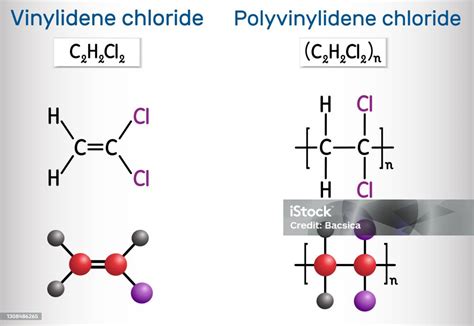 Stock Ilustrace 1 1dichlorethene Polyvinylidenchlorid Je Homopolymer Vinylidenuchloridů