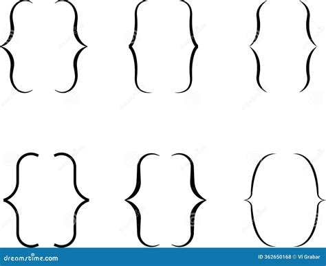 Curly Braces Double Symmetric Brackets Vector Typography Symbols Pair
