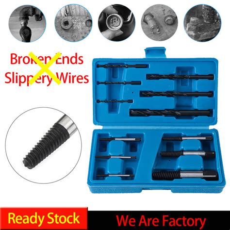 【free Box】12pcs Drill Screw Extractor Set Easy Out Damaged Screw