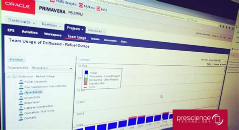 Primavera P6 Interface Prescience Technology