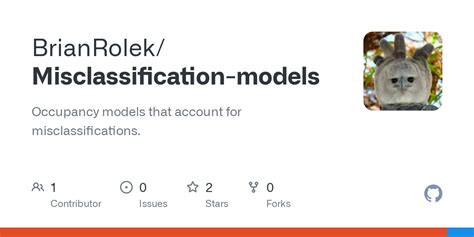 github brianrolek misclassification models occupancy models that