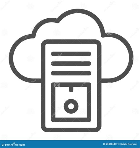 Cloud Server Data Storage Line Icon Cctv Concept Database Vector