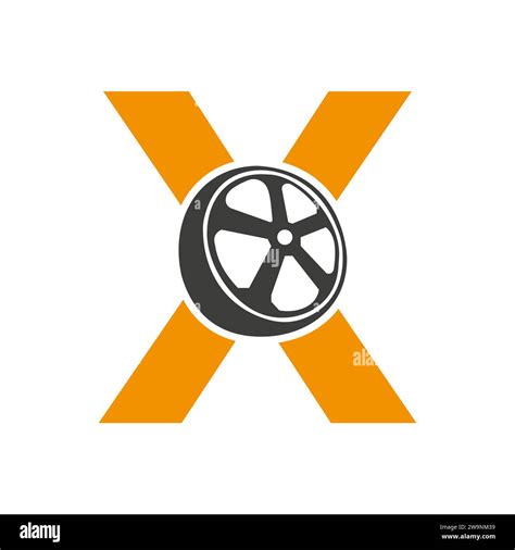 Tire Logo On Letter X Automotive Symbol Tire Icon Vector Template