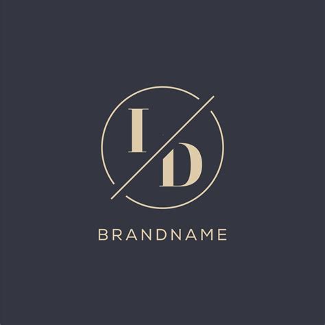 Logotipo De Letra Inicial Ld Con Línea De Círculo Simple Estilo De