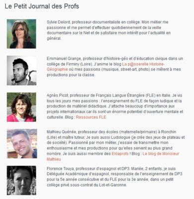 Les T Tes Des Chroniqueurs Du Petit Journal Des Profs Du Webpedagogique Monsieur Mathieu