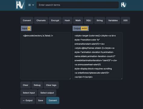 you can now load xss vectors from the xss cheat sheet inside hackvertor