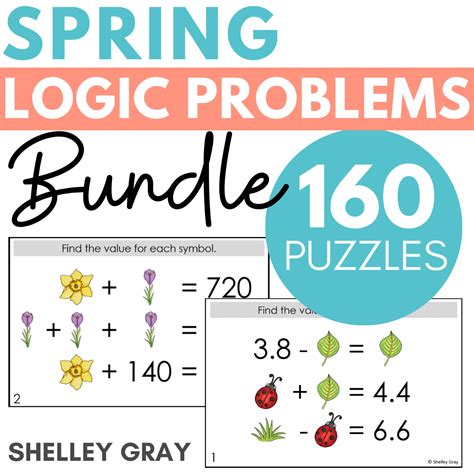 spring themed math logic problems bundle problem solving and critical