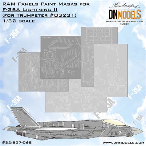 F 35A Lightning II RAM Panels Paint Masks Set For Trumpeter 1 32