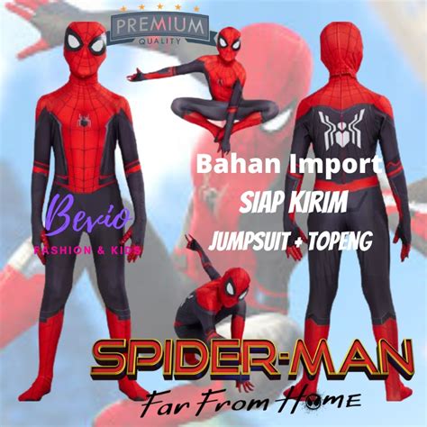 Jual Kostum Anak Spiderman Far From Home Baju Spider Impor Cosplay ...