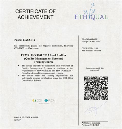 Certification Irca Gps Qualité