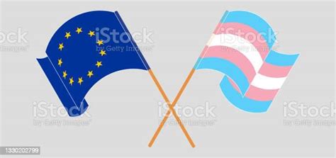 Euとトランスジェンダーの誇りの交差し手を振る旗 アイデンティティーのベクターアート素材や画像を多数ご用意 アイデンティティー