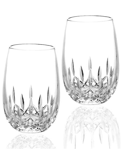 Waterford Stemware Lismore Nouveau Stemless White Wine Glasses Set Of