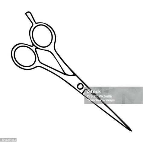 흰색 배경에 격리 된 손으로 그린 가위 낙서의 벡터 그림은 스타일을 간략하게 설명합니다 이발용 가위 가위에 대한 스톡 벡터 아트 및 기타 이미지 Istock