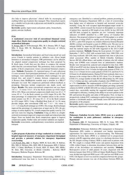 Pdf P118 Pulmonary Embolism Severity Index Pesi Score As A Predictor For Readmission In