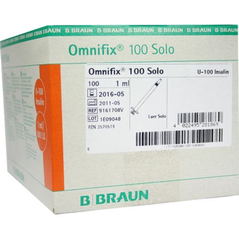 Omnifix Insulinspr 1 Ml F U100 100 Pcs Pahrmacydiscount