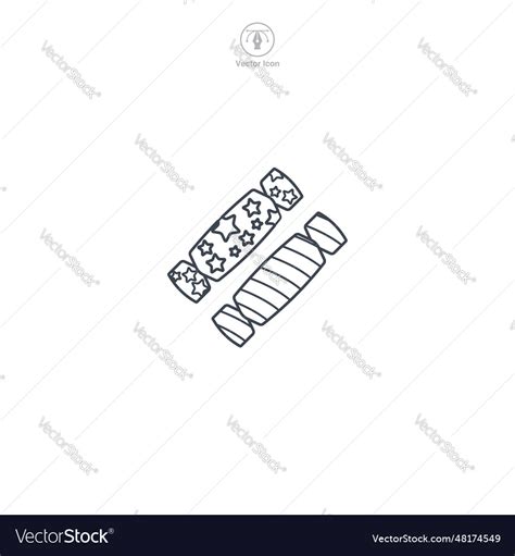 Christmas Cracker Icon Symbol Isolated On White Vector Image