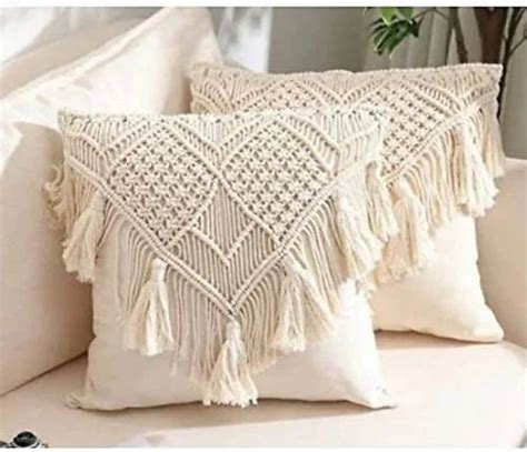White Crosia Work Cushion Cover Size 16cm 16cm At 340 Piece In Guna