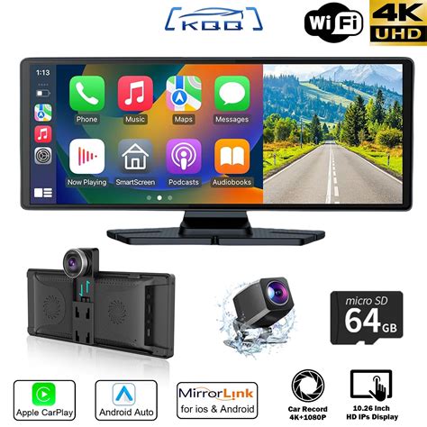 Автомобильный умный экран KQQ 10,26 дюйма с 4K видеорегистратором ...