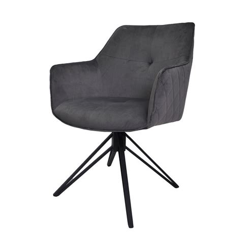 Hti Living Drehstuhl Drehstuhl Letitia Velvet Grau Stück 1 St