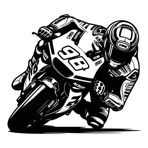 Free Motorcycle Racing Sport Svg Black And White Svg Vector File For