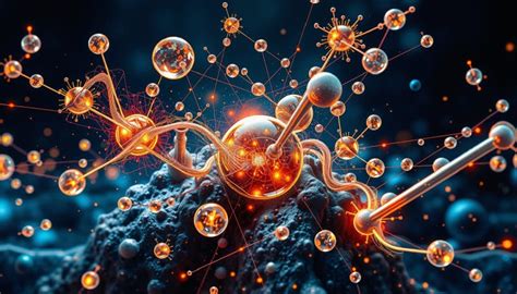Molecular Structure Glowing Spheres Intricate Connections Dark