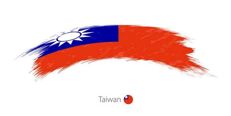 Bandera De Taiwán En Trazo De Pincel Grunge Redondeado Ilustración