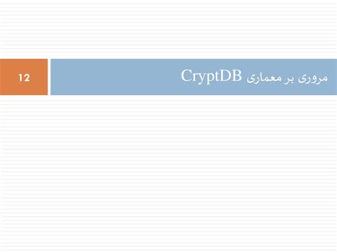 بررسی معماری های امن پایگاه داده از جنبه رمزنگاری Ppt Download
