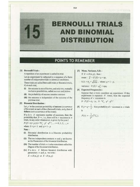 Bernoulli Trials And Binomial Distribution Pdf