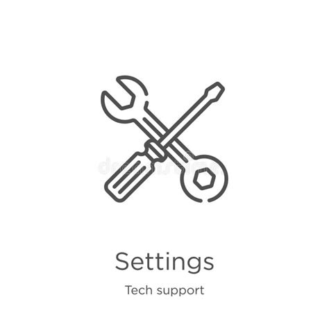 Settings Icon Vector From Tech Support Collection Thin Line Settings Outline Icon Vector