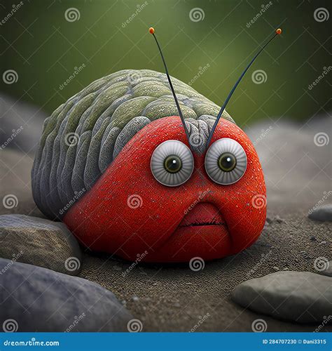 A Digital Art Depiction Of A Cute Looking Bug With Big Eyes Delicate Antennae And Soft Fuzzy