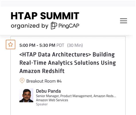 debu panda on linkedin aws amazonredshift analytics htap datalakes