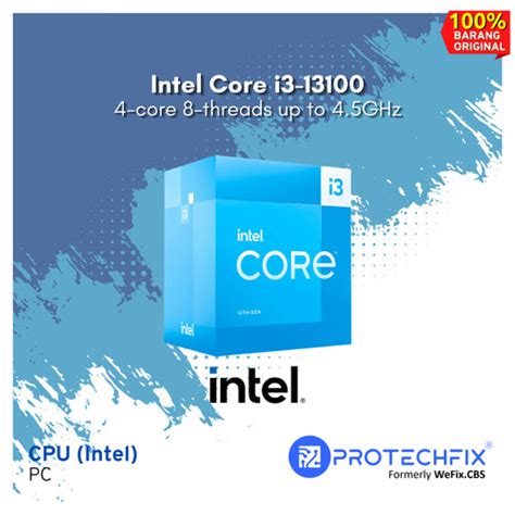 Jual Processor Intel Core I3 13100 Raptor Lake Lga1700 Kota Medan Protechfix Computer