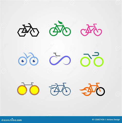 Vector Of Bike Logo Cycle Logo Collection Stock Vector Illustration